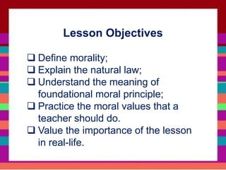 The Foundational Principles of Morality and You | PPTX