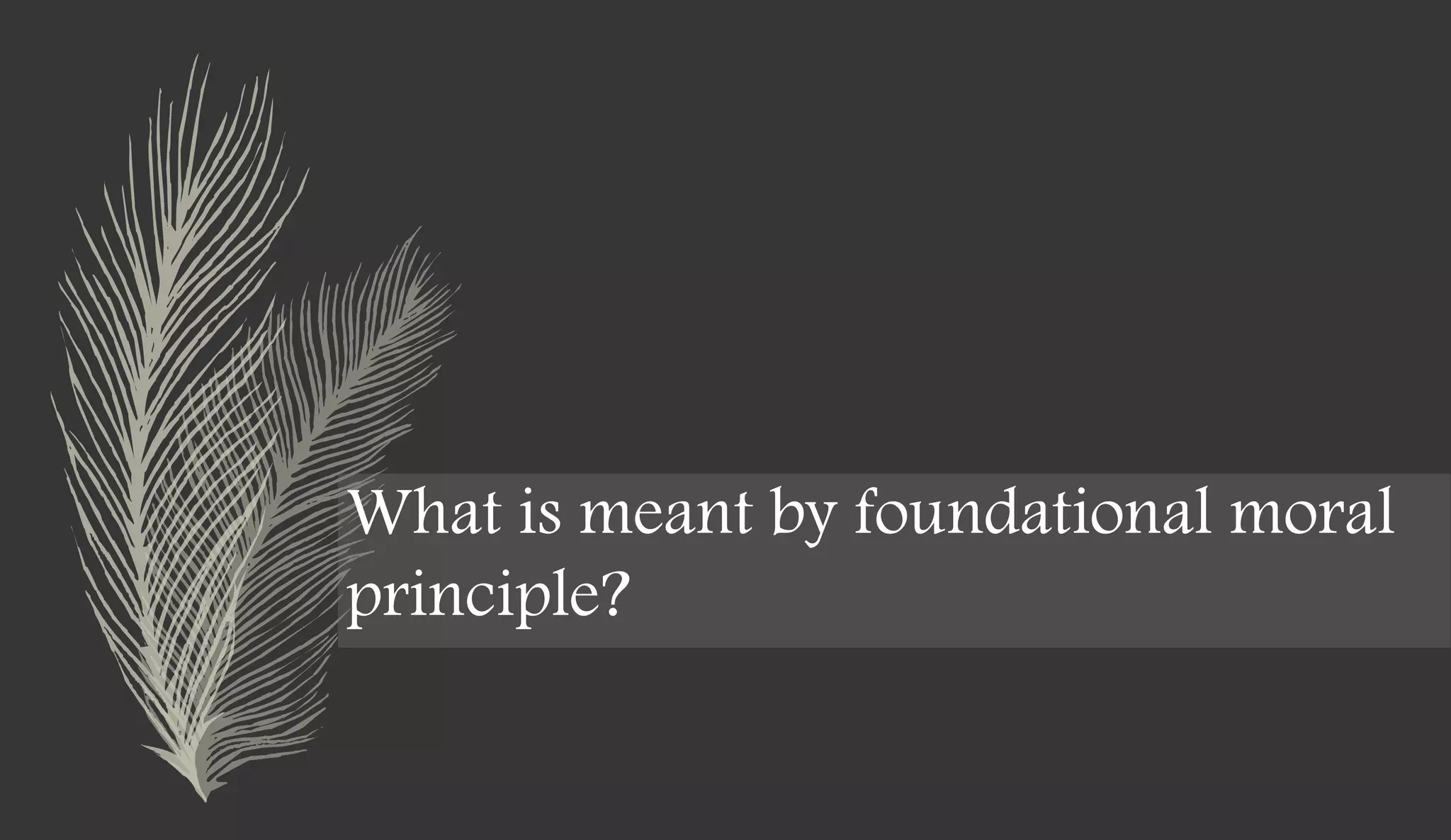 The foundational principles of morality and you | PPTX