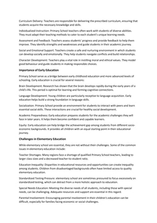 The Foundation of Learning The Role and Importance of Primary School | PDF