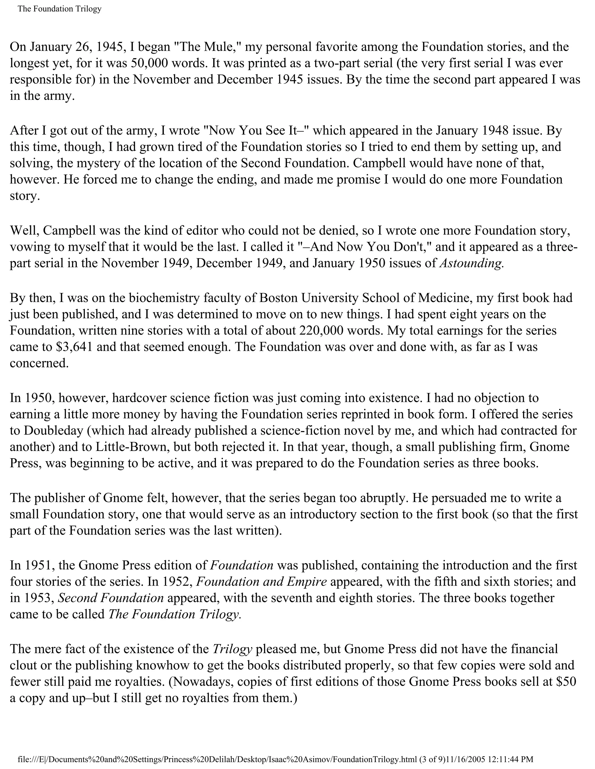 The foundation trilogy | PDF | Publishing Industry | Industries