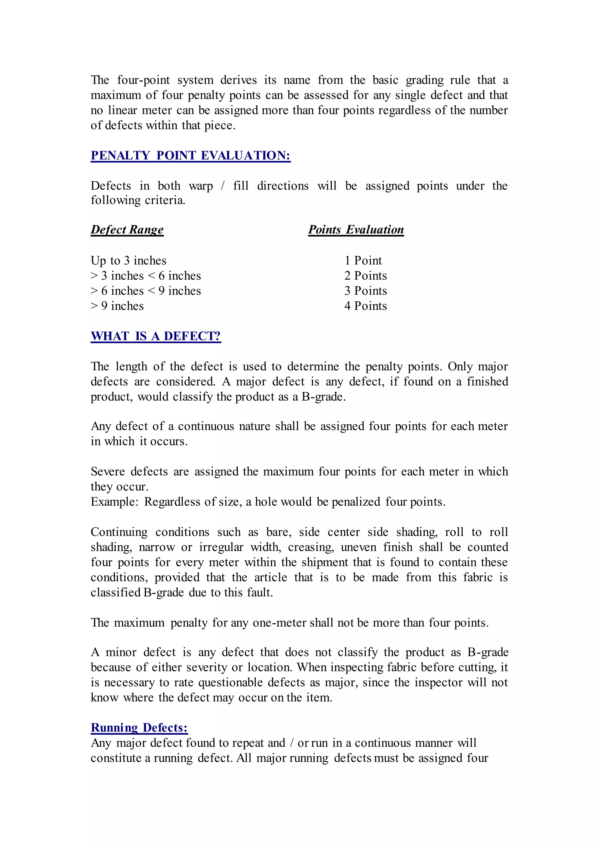 The four point system | DOC