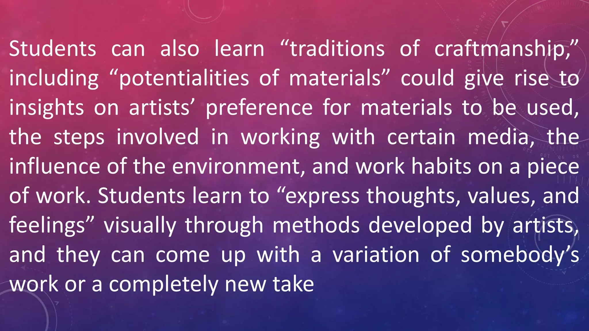 The four art disciplines and the study of crafts | PPTX