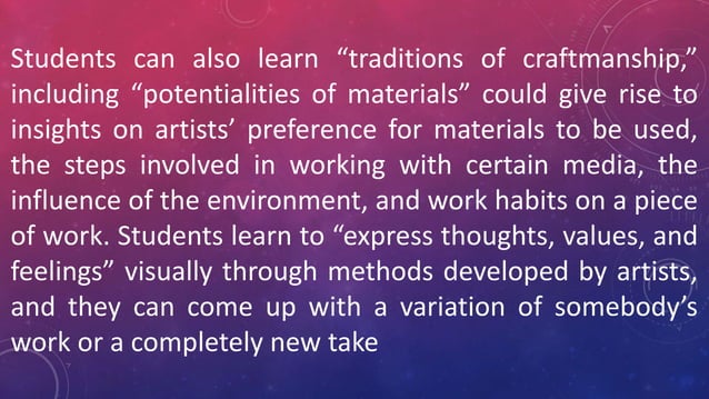 The four art disciplines and the study of crafts | PPTX | Arts and ...