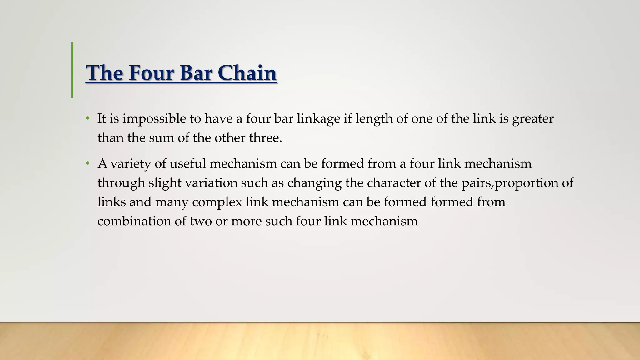 The four bar chain mechanism | PPTX