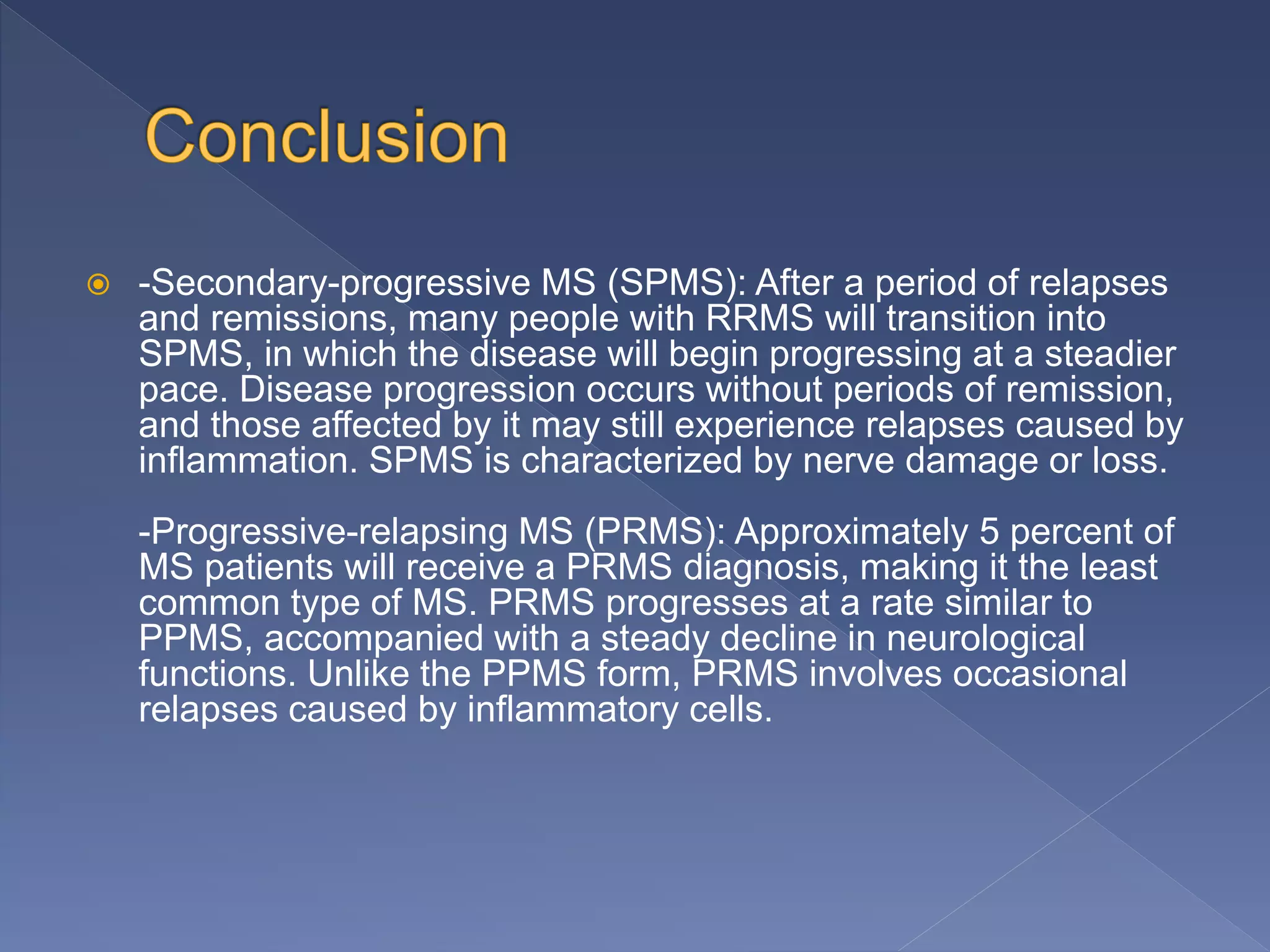 The Four Forms of Multiple Sclerosis | PPTX