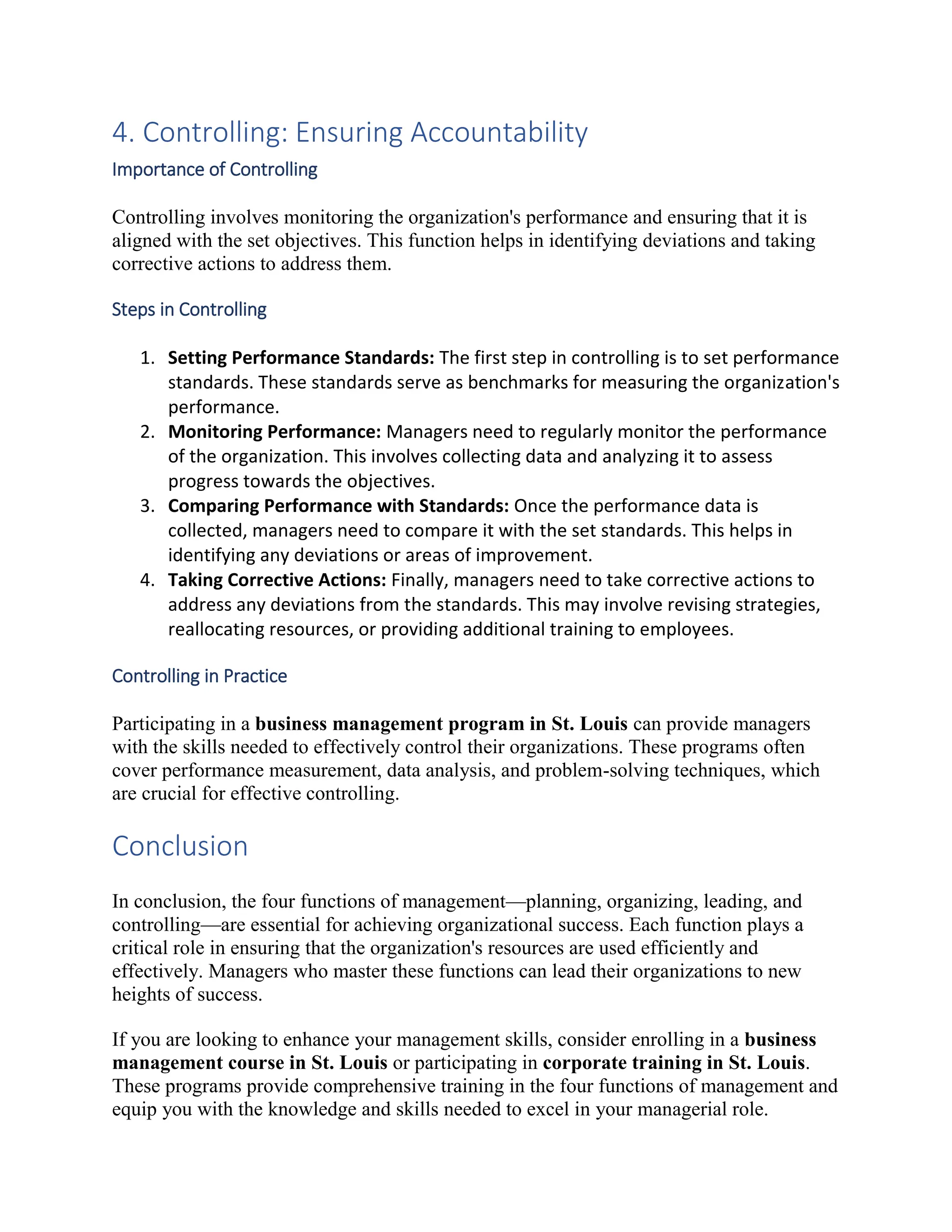 The Four Functions of Management: What Managers Need to Know | PDF ...