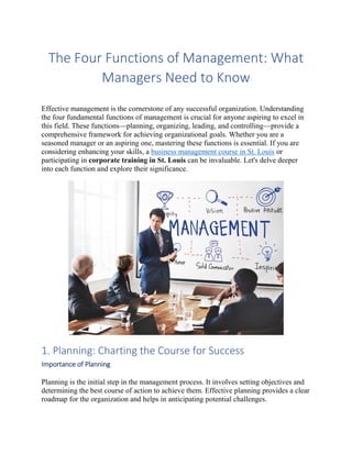The Four Functions of Management: What Managers Need to Know | PDF ...