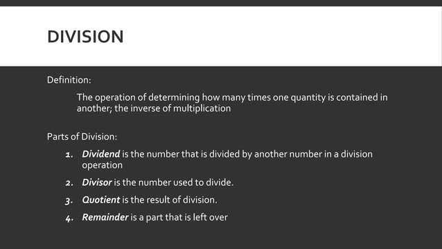 The four fundamental operations | PPTX | Homework and Study | Education