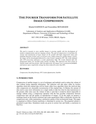 The fourier transform for satellite image compression | PDF