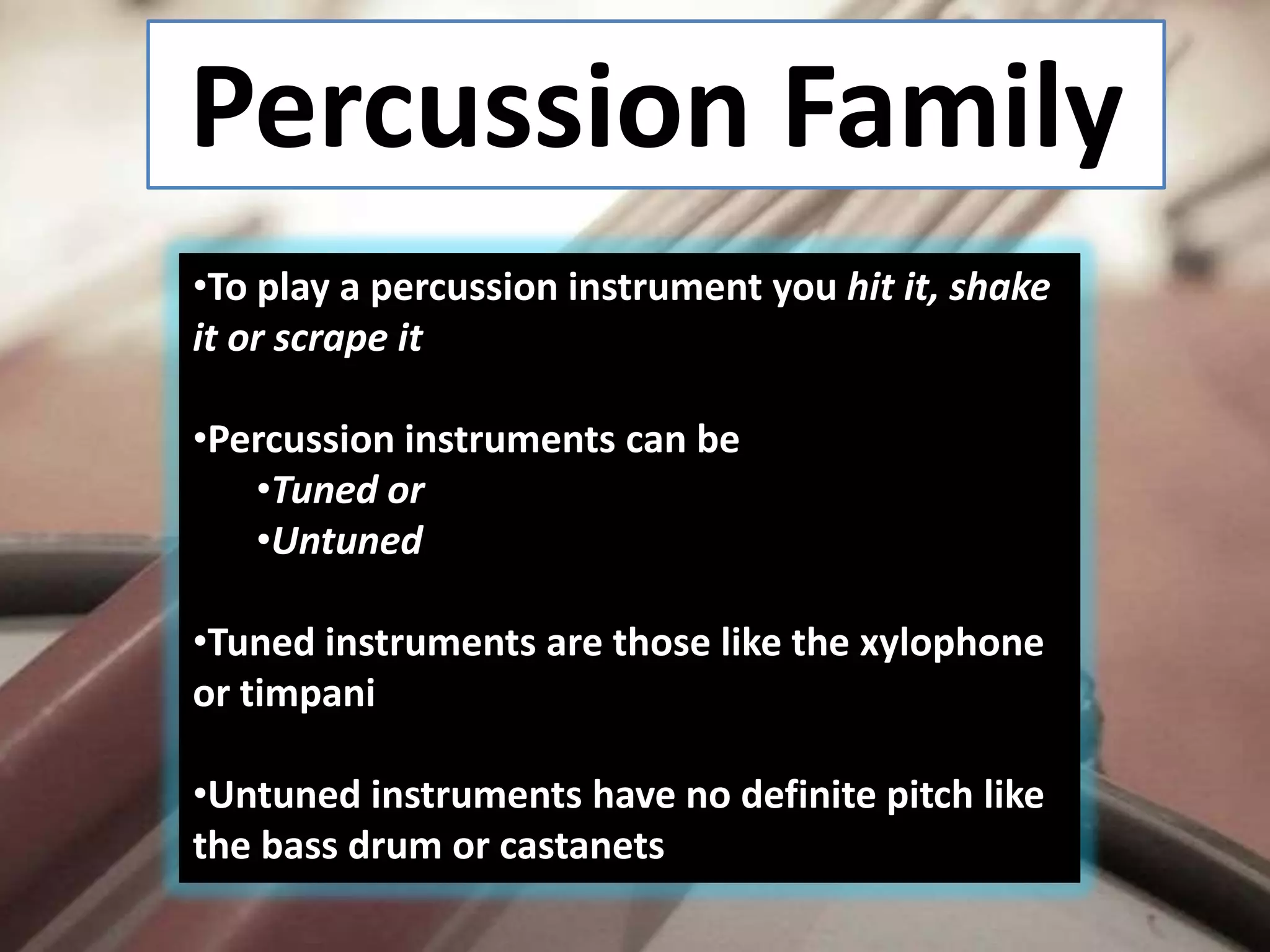 The four instrument families of the orchestra! | PPTX