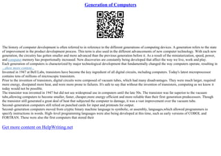 The Four Main Components And History Of Computers | PDF