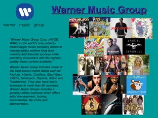 The Four Major Record Labels | PPT | World/International Music | Music