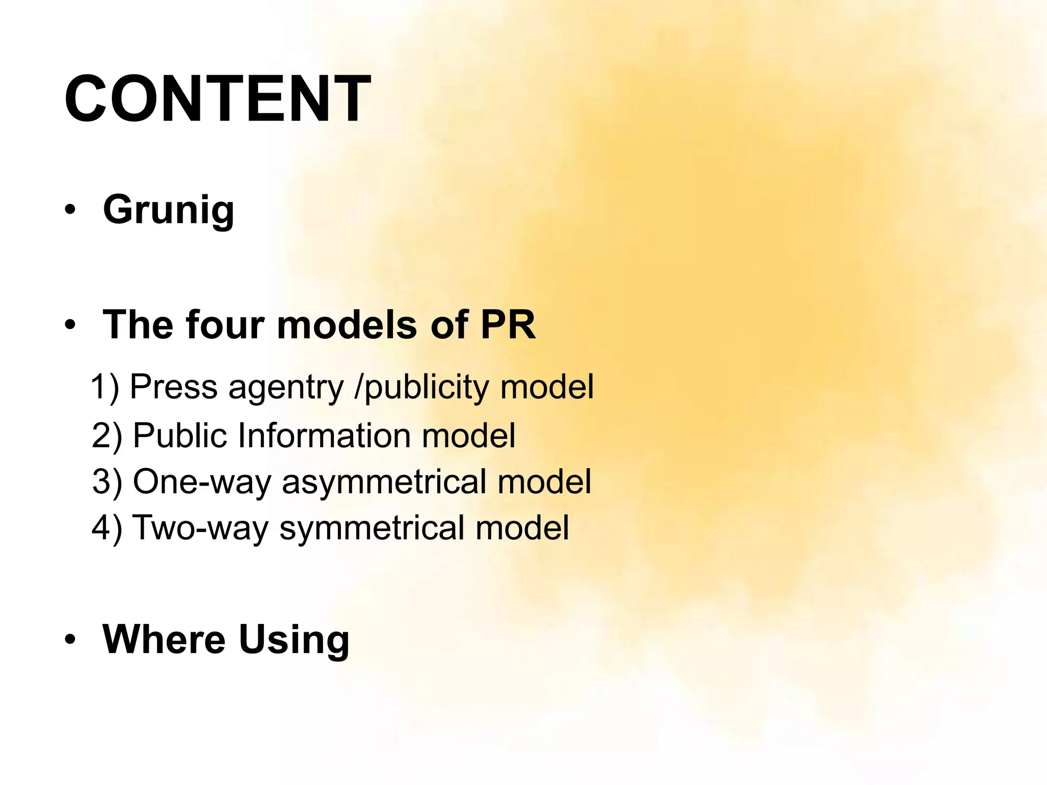 The four models of pr | PPTX