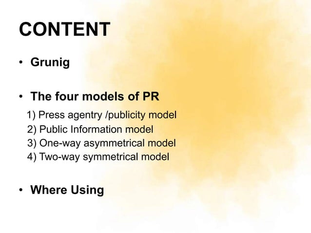 The four models of pr | PPT