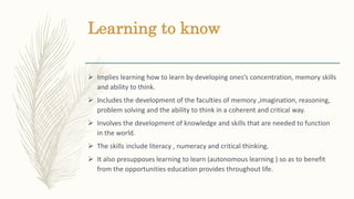 The four pillars of education | PPTX