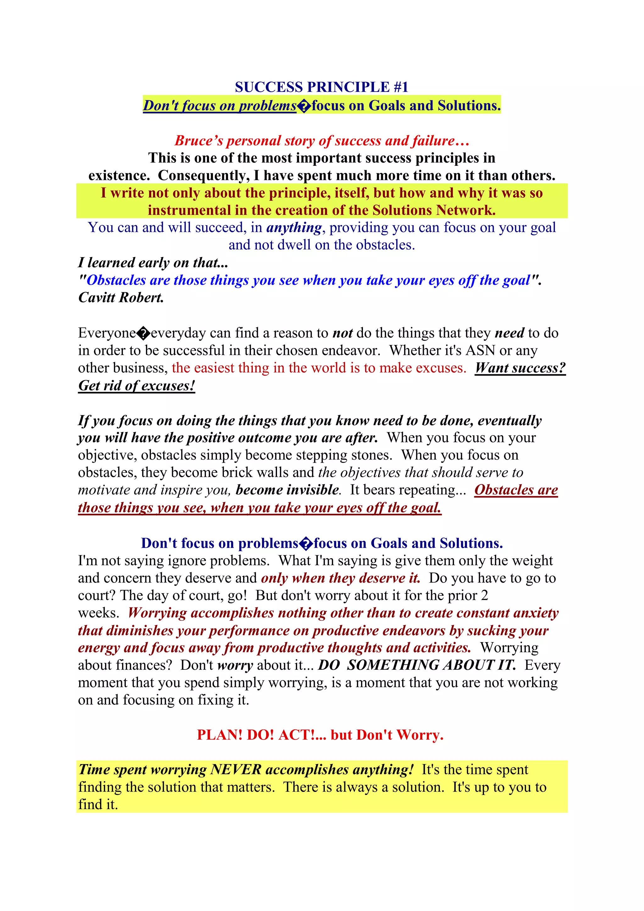 The four principles of success | PDF