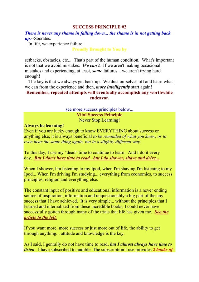 The four principles of success | PDF