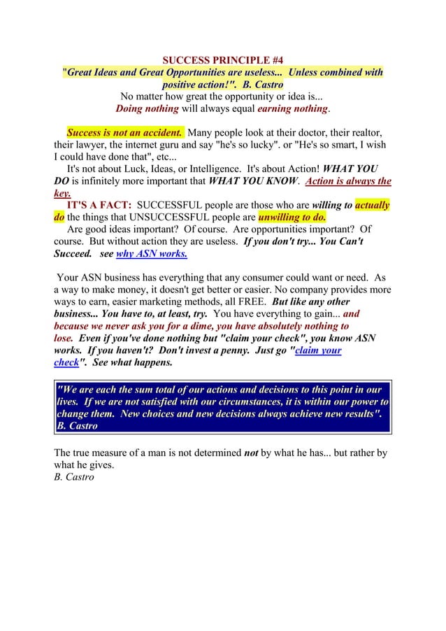 The four principles of success | PDF