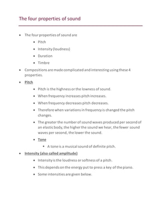 The four properties of sound | DOCX