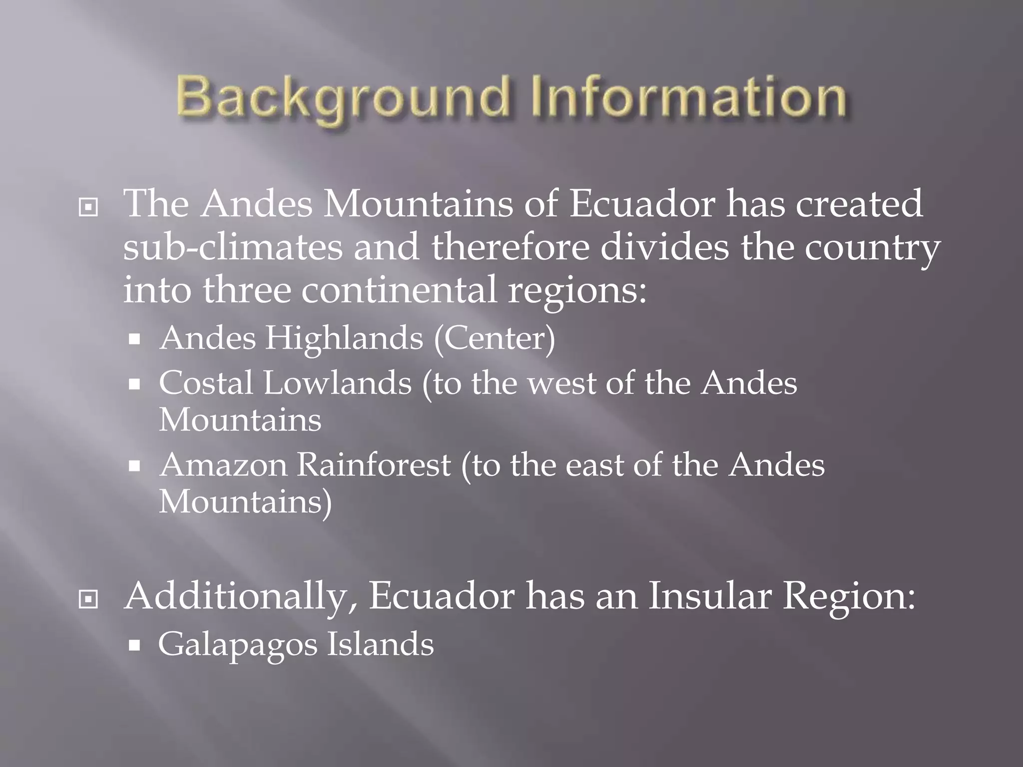 The four regions of ecuador | PPTX