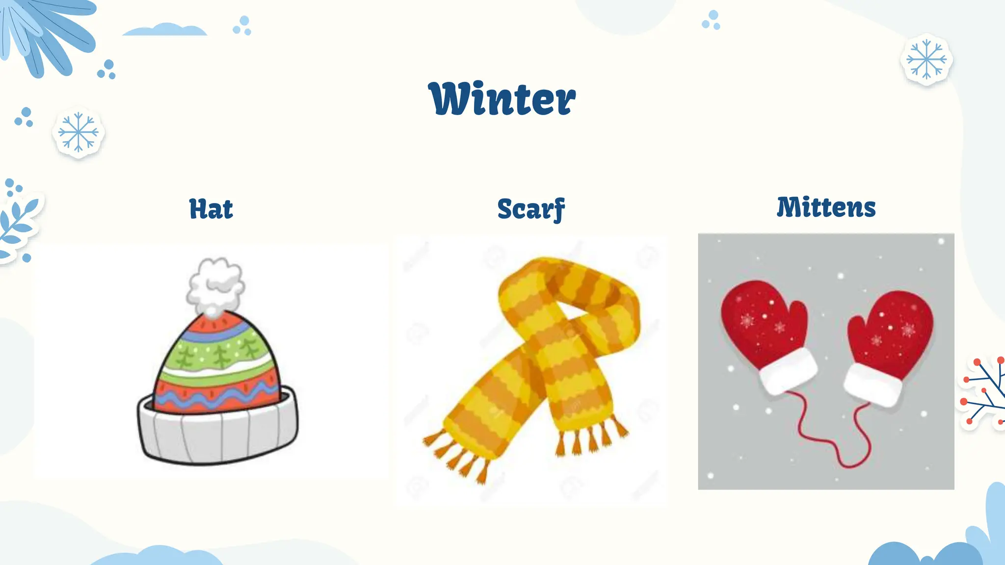 The four seasons for young English learners (vocabulary) | PPTX