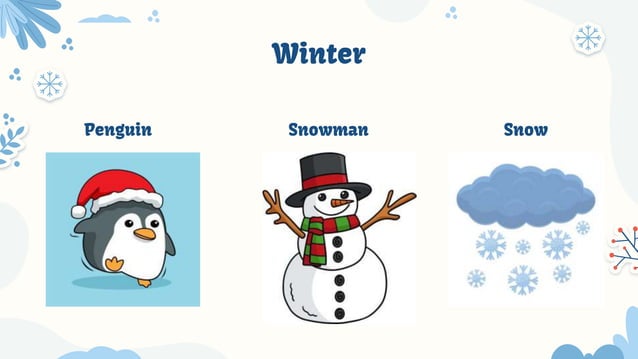 The four seasons for young English learners (vocabulary) | PPTX