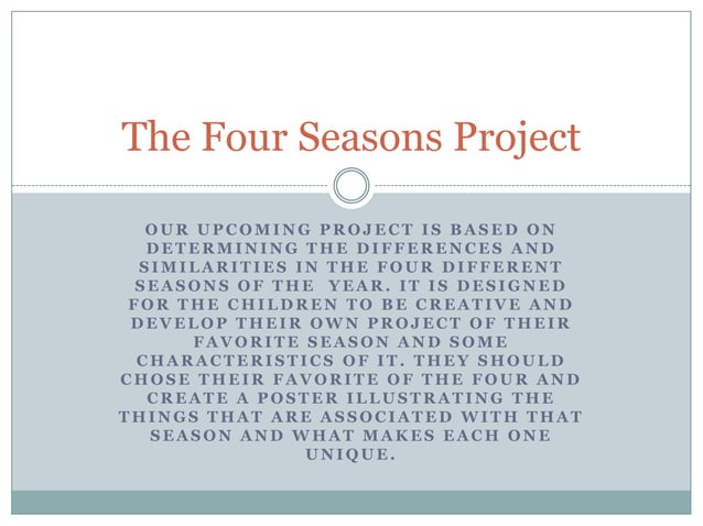 The Four Seasons Project | PPTX