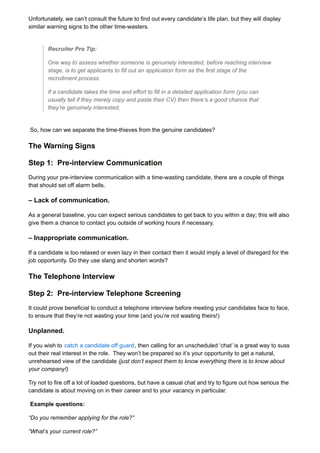 The four step interview technique guaranteed to suss out your time ...