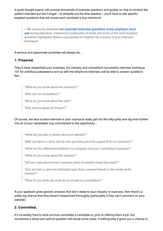 The four step interview technique guaranteed to suss out your time ...