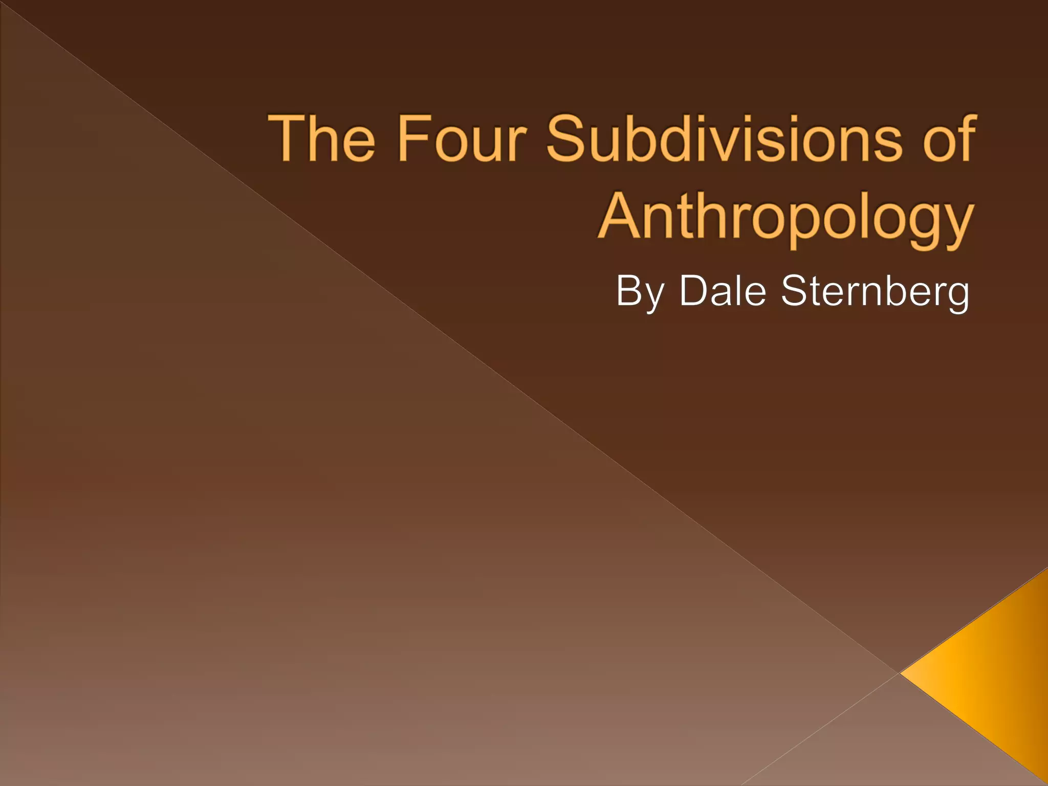 The Four Subdivisions of Anthropology | PPTX