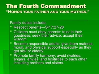 The 10 commandments The Fourth and Fifth Commandments.ppt