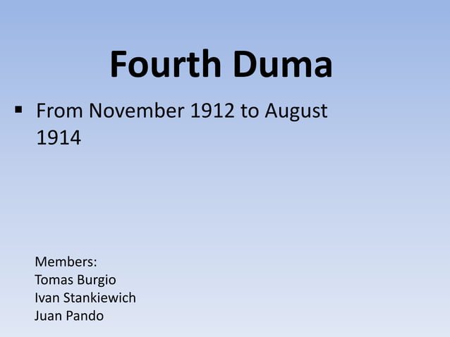 The fourth duma | PPT