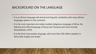 Swahili as a language of the fourth industrial revolution | PPT