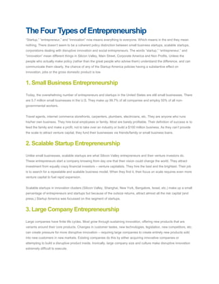 The four types of entrepreneurship | DOCX