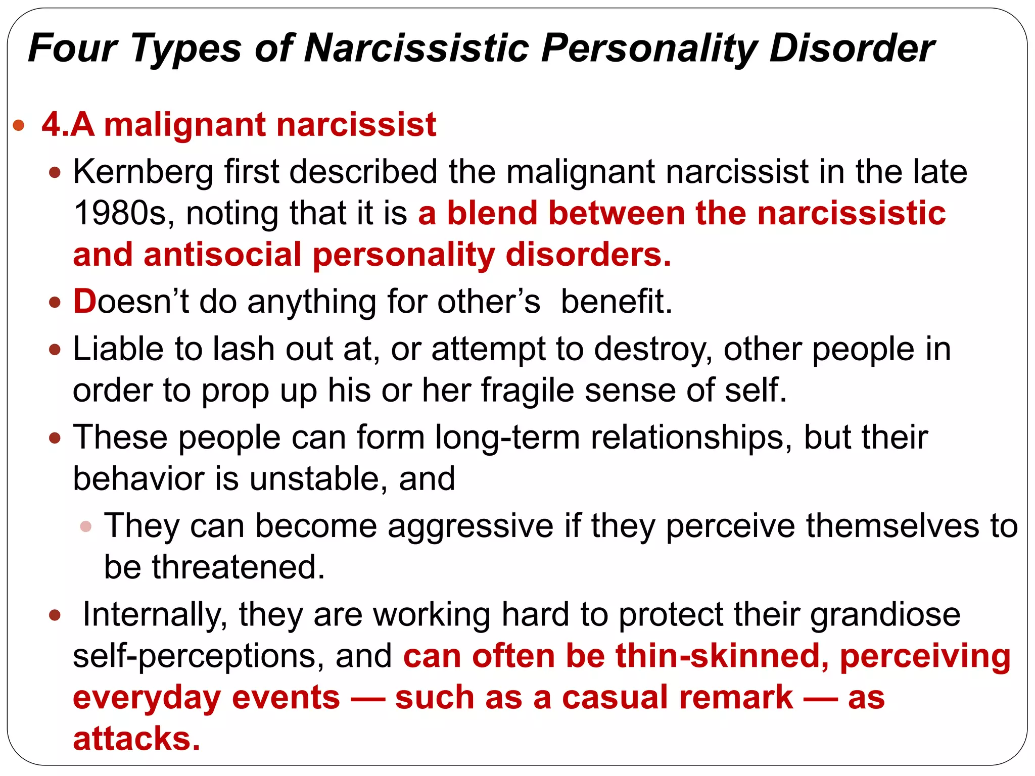 The four types of narcissist, how to | PPTX