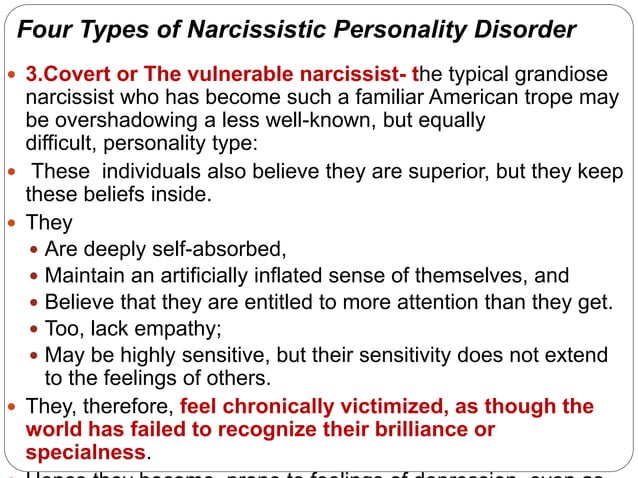 The four types of narcissist, how to | PPTX