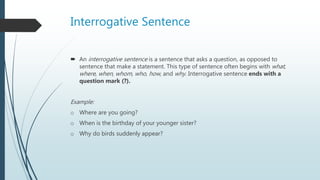 The Four Types of Sentences | PPTX