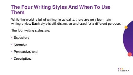 The Four Writing Styles And When To Use Them | PPT