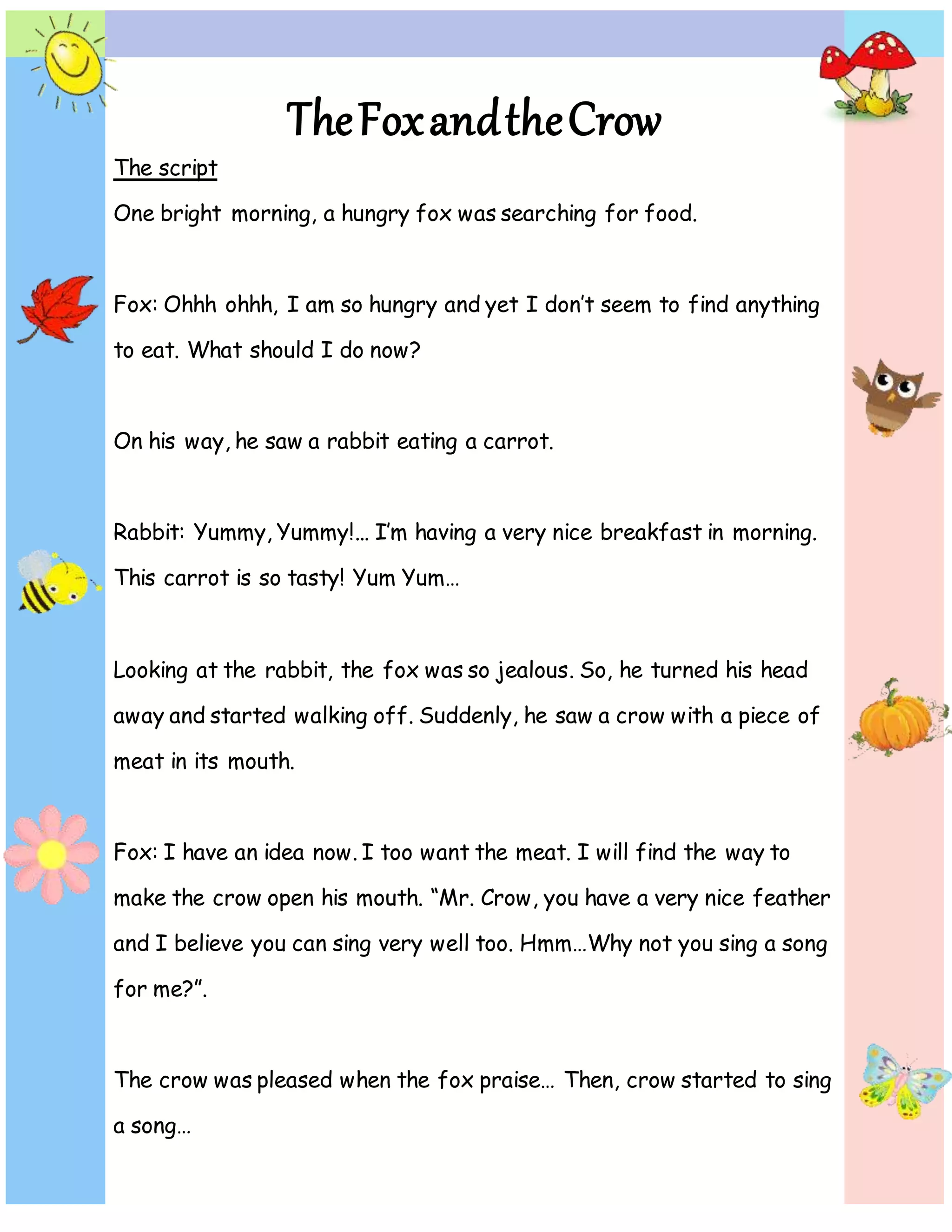 The fox and the crow | DOCX