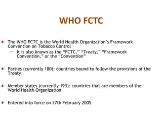 The framework convention on tobacco control | PPTX