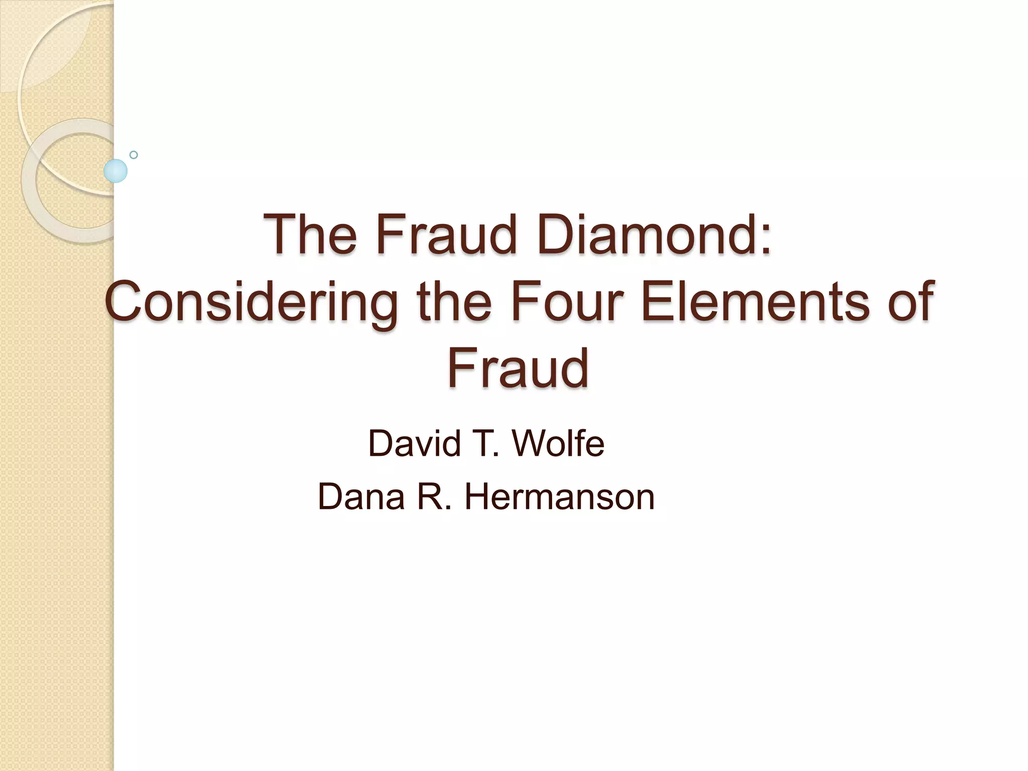The Fraud Diamond | PPTX