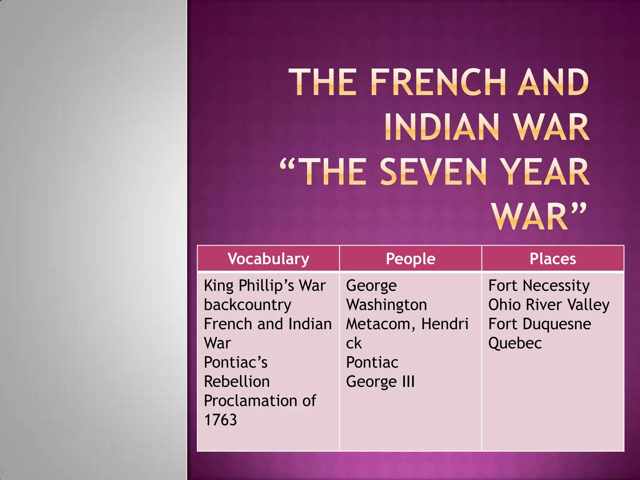 The french and indian war | PPTX | Death, Injury, or Military Conflict ...