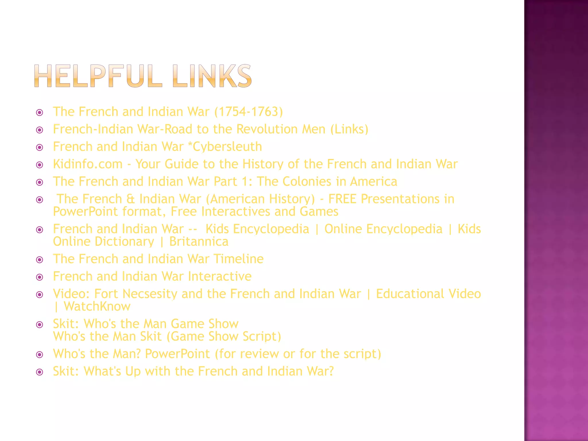 The french and indian war | PPTX | Death, Injury, or Military Conflict ...