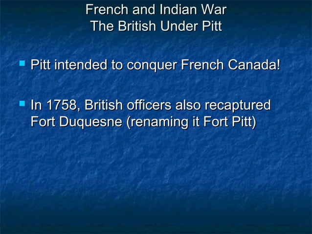 The french and indian war | PPT