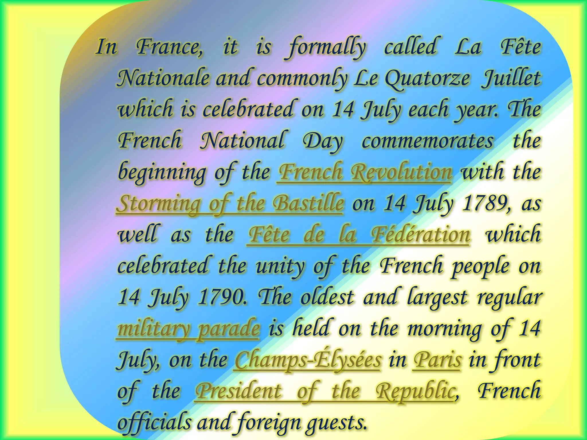 The french festivals | PPTX