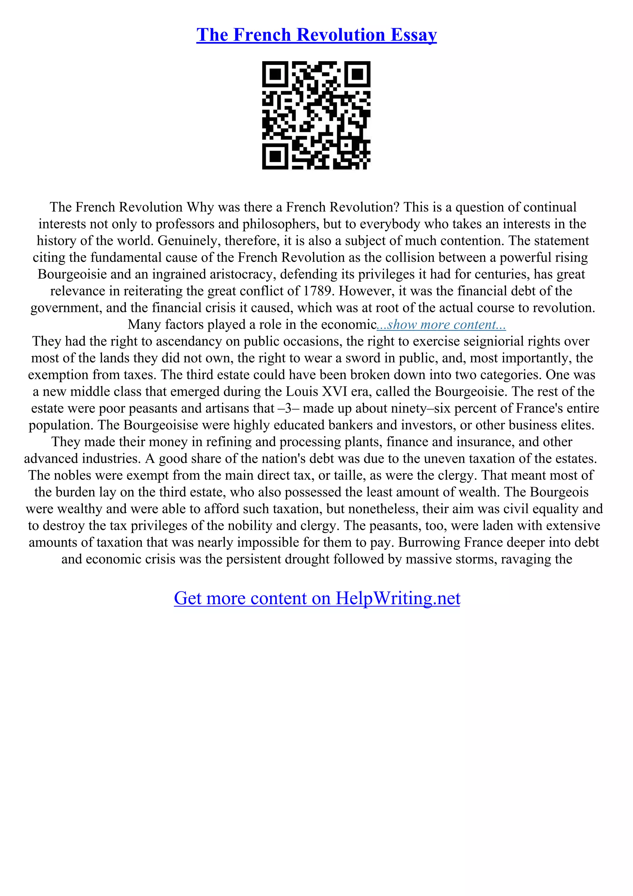 The French Revolution Essay | PDF
