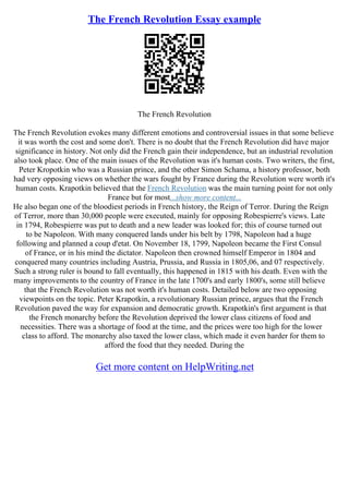 The French Revolution Essay | PDF