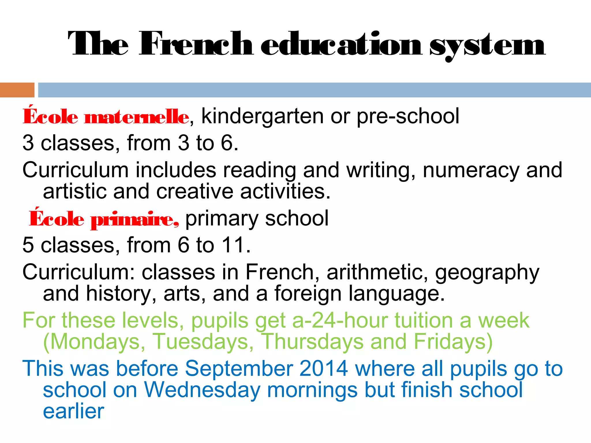 The french school system sd | PPT