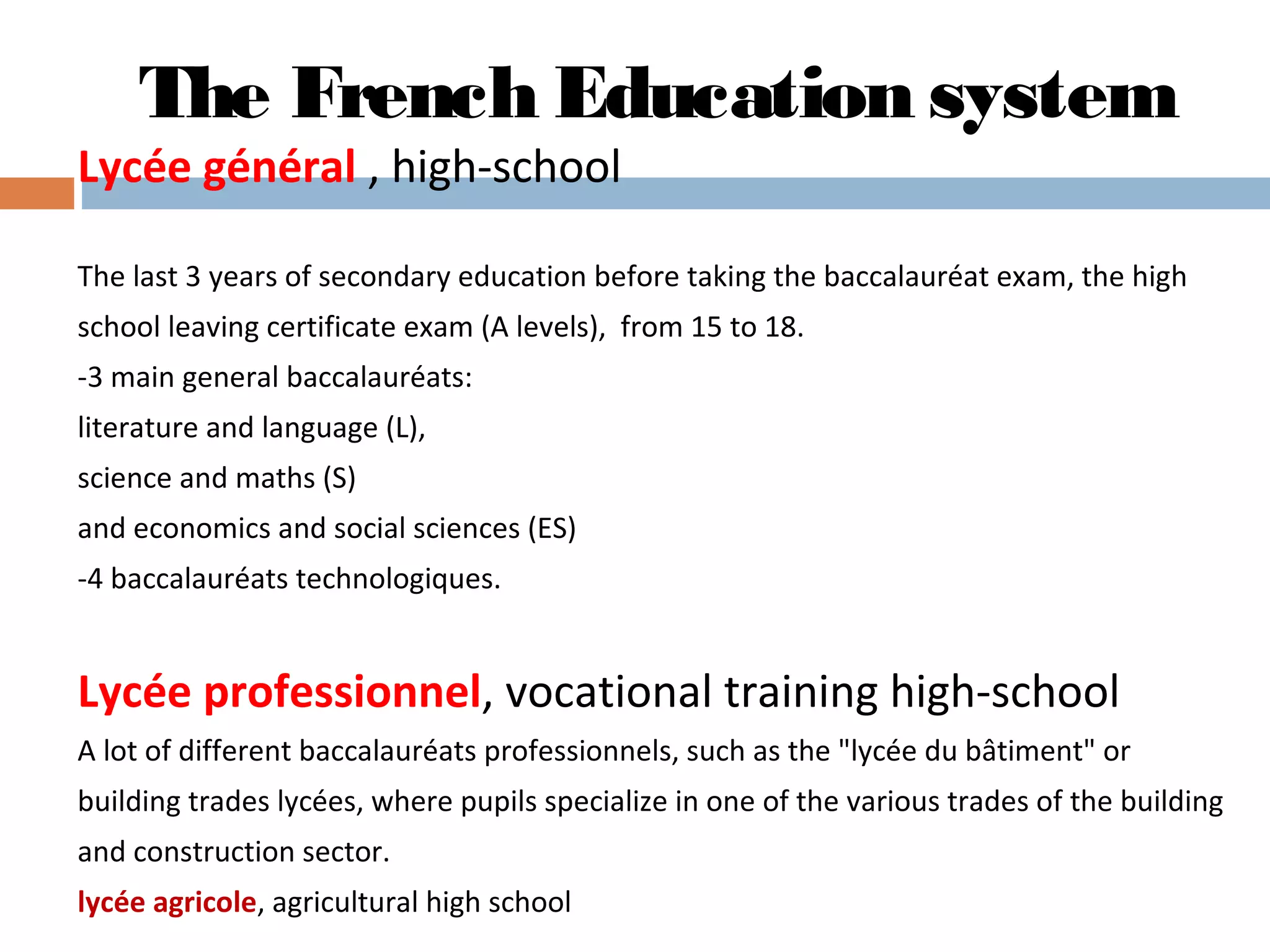 The french school system sd | PPT