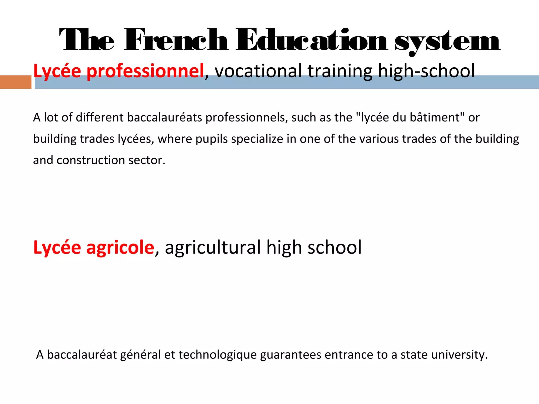 The french school system sd | PPT